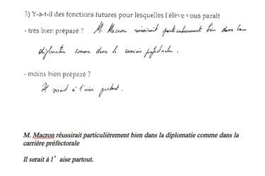Exclusif. La note de stage d’Emmanuel Macron
