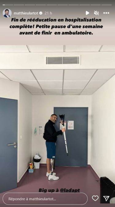 Matthieu Lartot amputé de la jambe : nouvelle étape de franchie avec sa ...