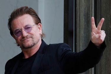 A l'Elysée, Bono rencontre Emmanuel et Brigitte Macron