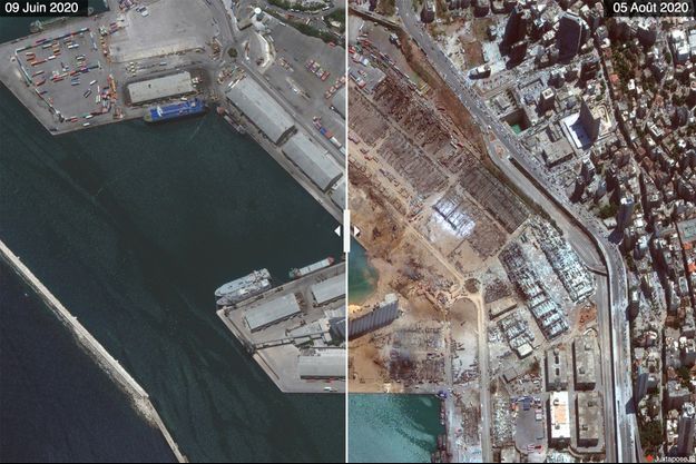 Avant/Après : ces photos aériennes témoignent de la gravité du désastre à Beyrouth