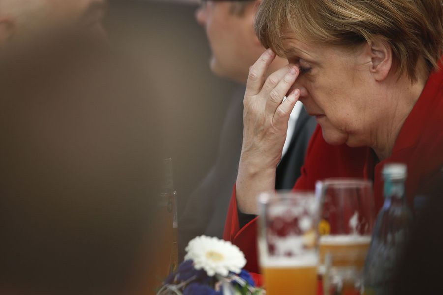 Angela Merkel fête la bière