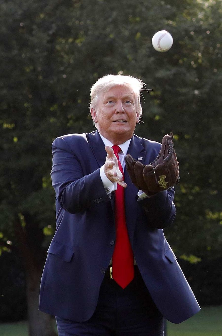 Donald Trump célèbre à la Maison-Blanche le retour du baseball