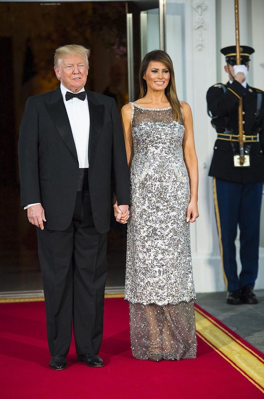 Pour le dîner d'Etat, Melania Trump a choisi une robe Chanel