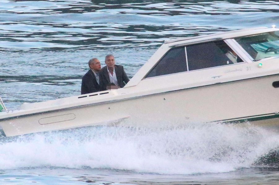Sortie en bateau sur le lac de Côme pour Barack Obama et George Clooney