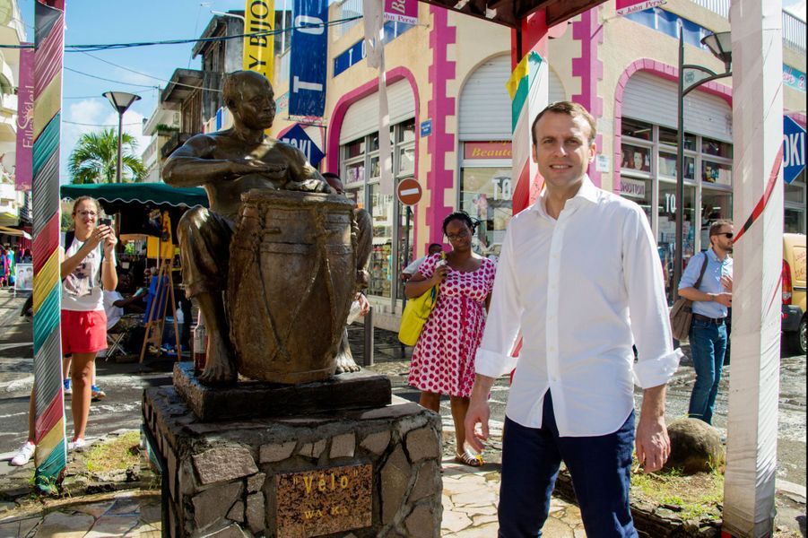 Emmanuel Macron en campagne aux Antilles