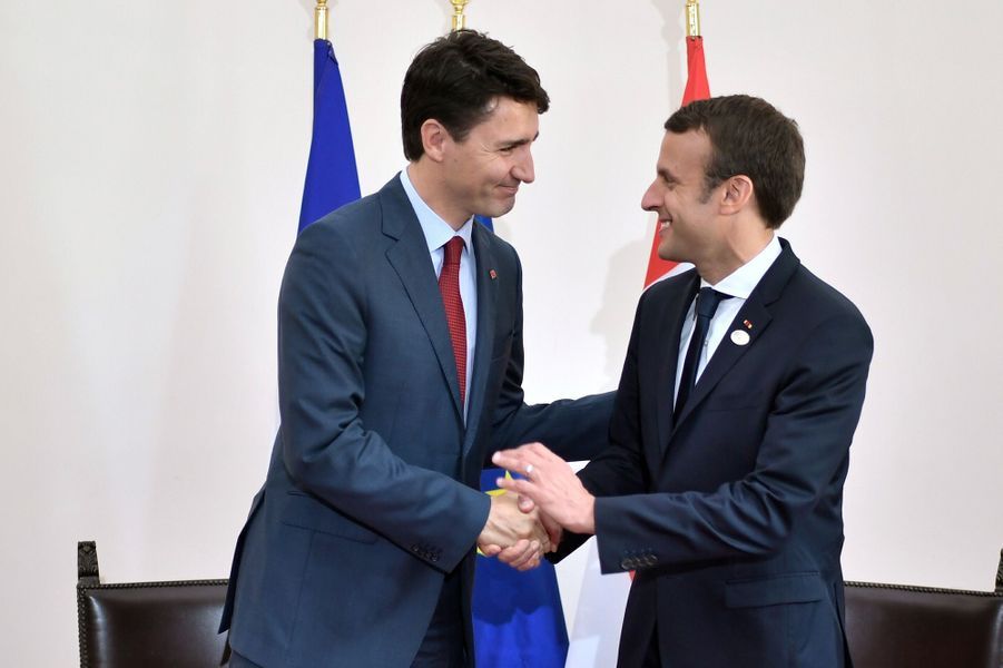 La rencontre Macron - Trudeau en images