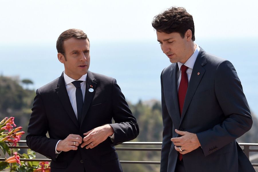 La rencontre Macron - Trudeau en images