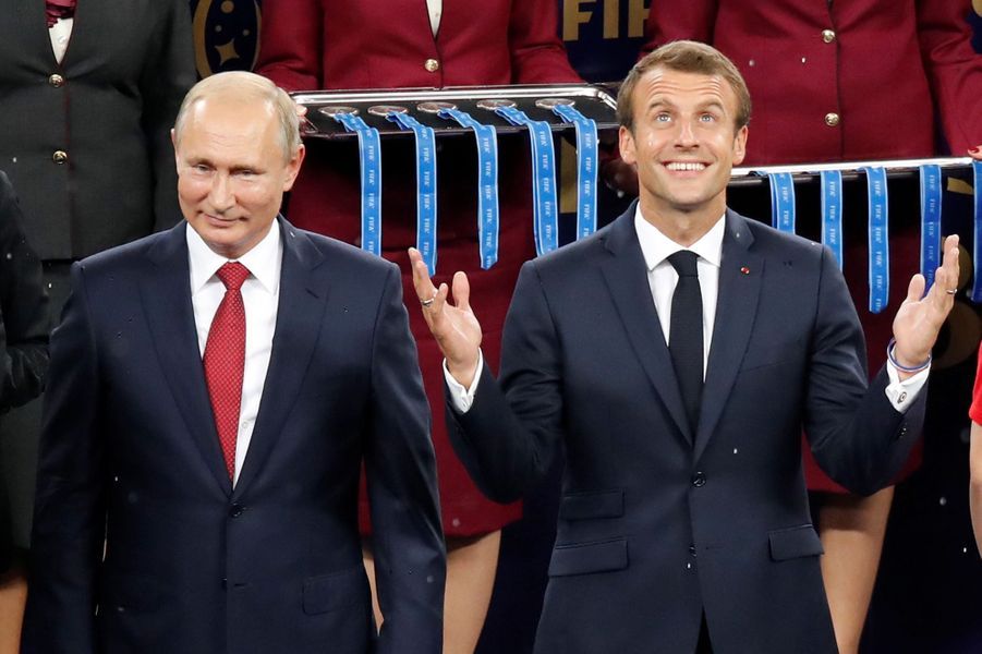Coupe du monde - France-Croatie: la joie d'Emmanuel Macron