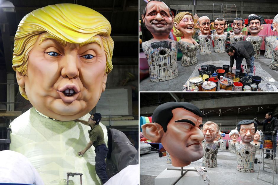 Trump, Macron, Fillon, Valls... en vedette au Carnaval de Nice