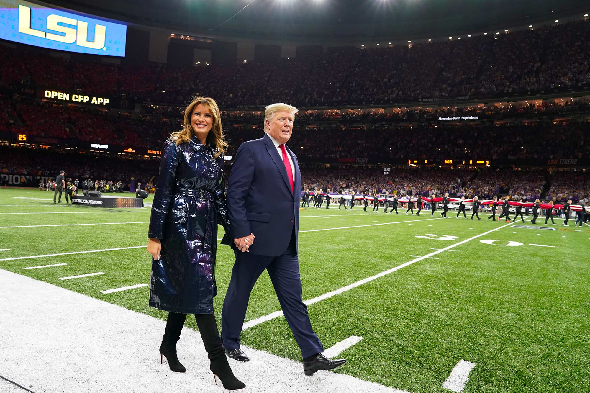 Donald et Melania Trump à la Nouvelle-Orléans pour un match de foot ...