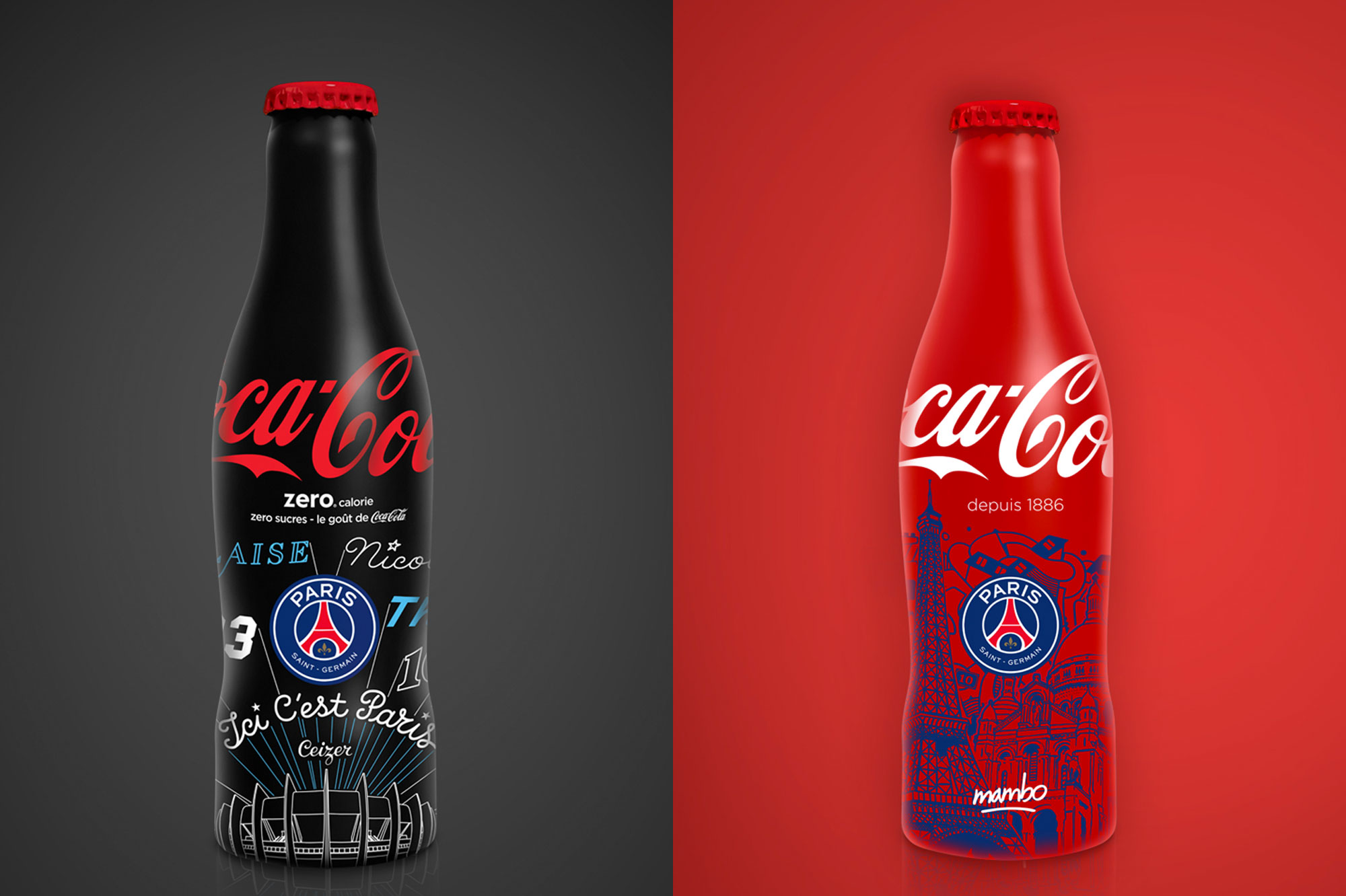 Le PSG et Coca passent en mode street-art - Une bouteille collector