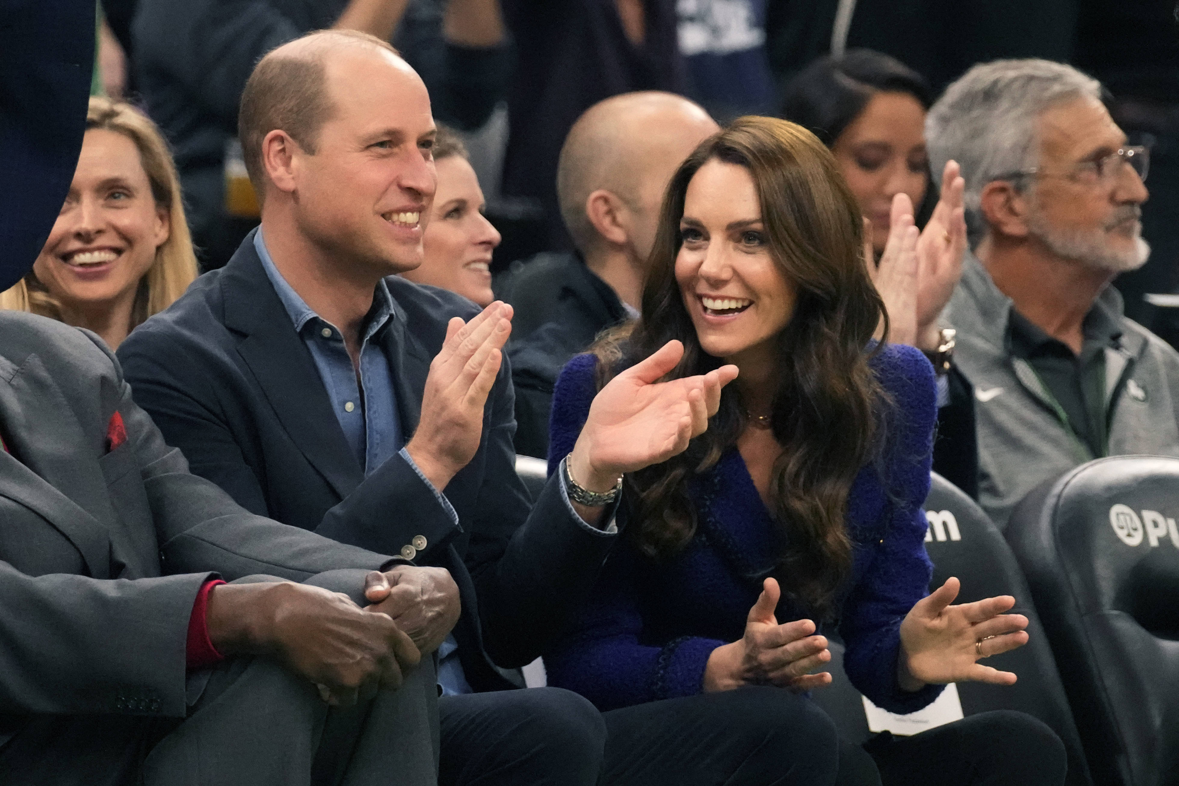 Kate and William in Boston, a rare tender gesture in the stands of a ...